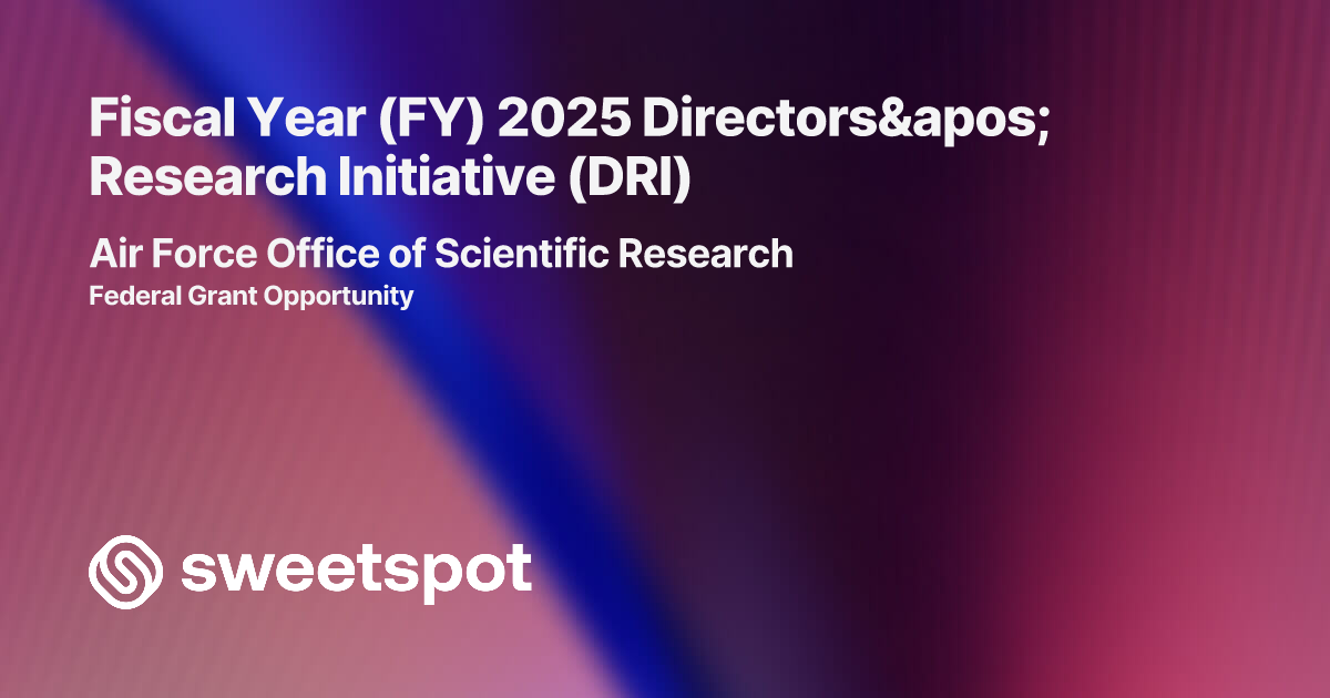 Fiscal Year (FY) 2025 Directors' Research Initiative (DRI)