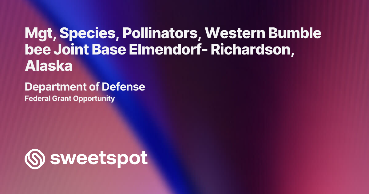 Mgt, Species, Pollinators, Western Bumble bee Joint Base Elmendorf ...