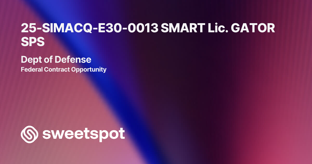 25-SIMACQ-E30-0013 SMART Lic. GATOR SPS