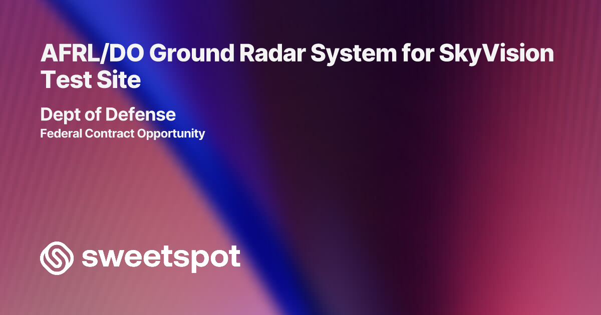 AFRL/DO Ground Radar System for SkyVision Test Site