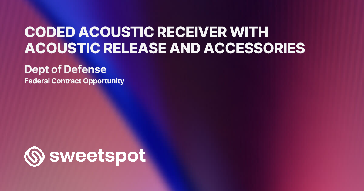 CODED ACOUSTIC RECEIVER WITH ACOUSTIC RELEASE AND ACCESSORIES