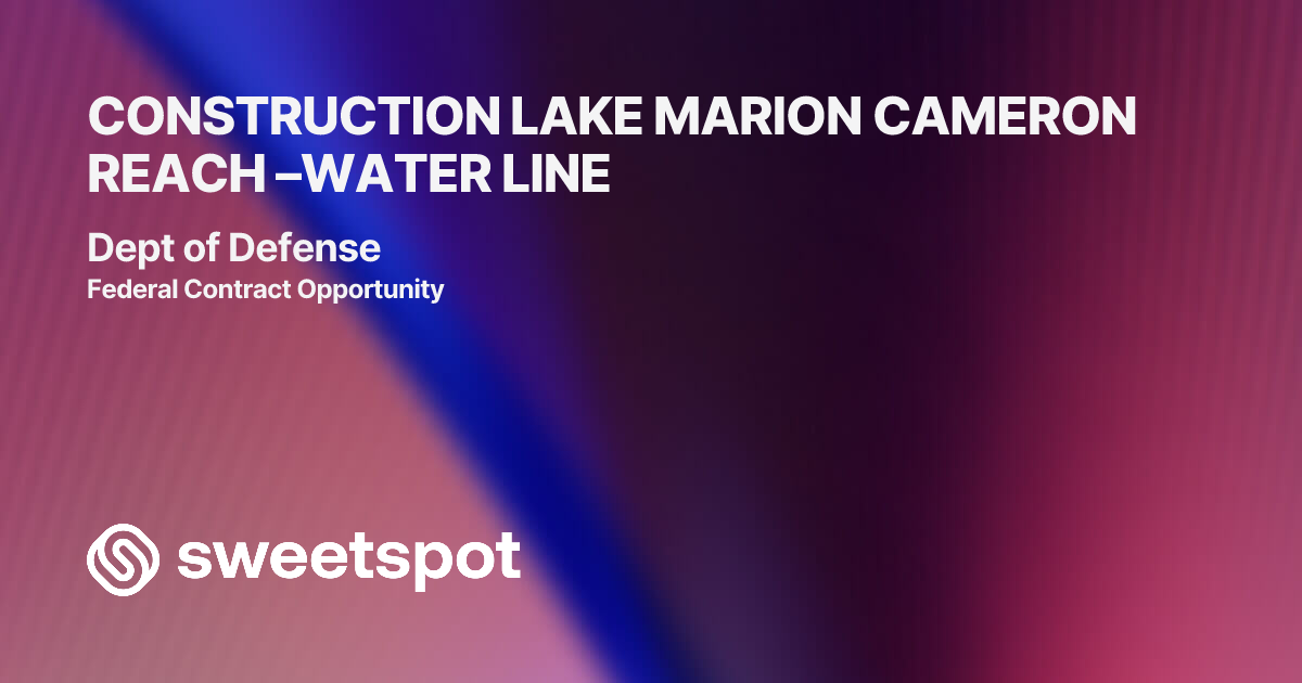 CONSTRUCTION LAKE MARION CAMERON REACH –WATER LINE