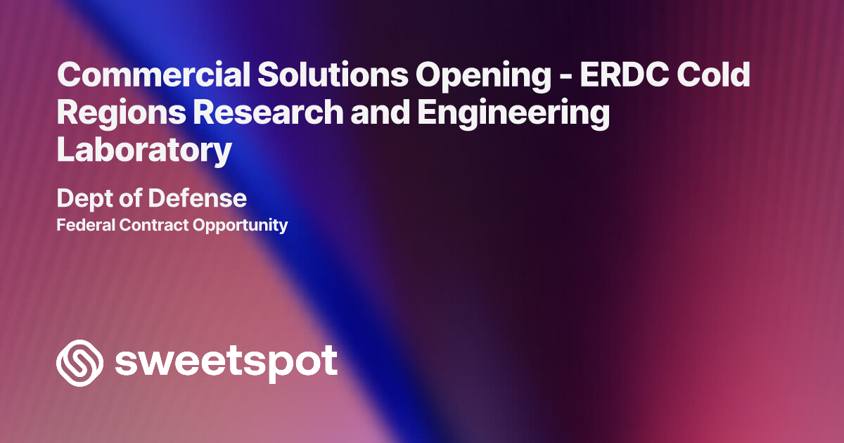 Commercial Solutions Opening - ERDC Cold Regions Research and ...