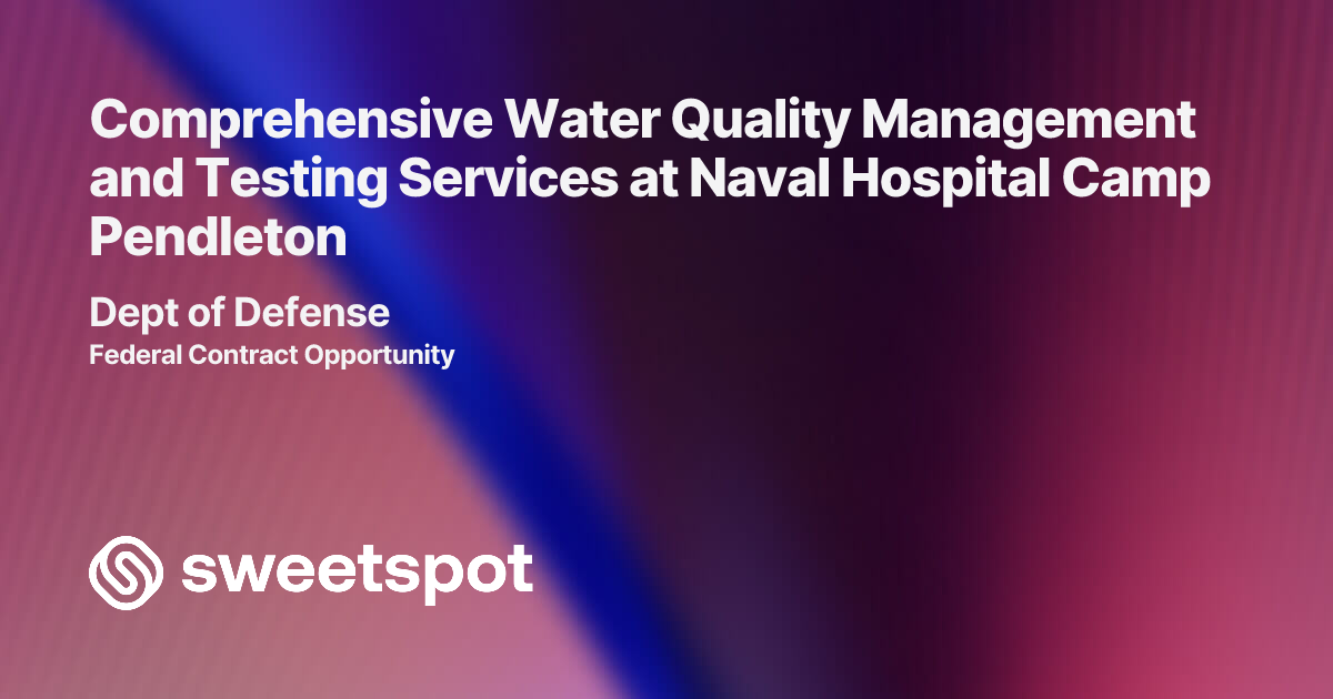 Comprehensive Water Quality Management and Testing Services at Naval ...