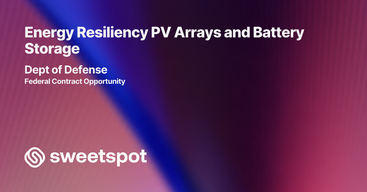 Energy Resiliency PV Arrays and Battery Storage