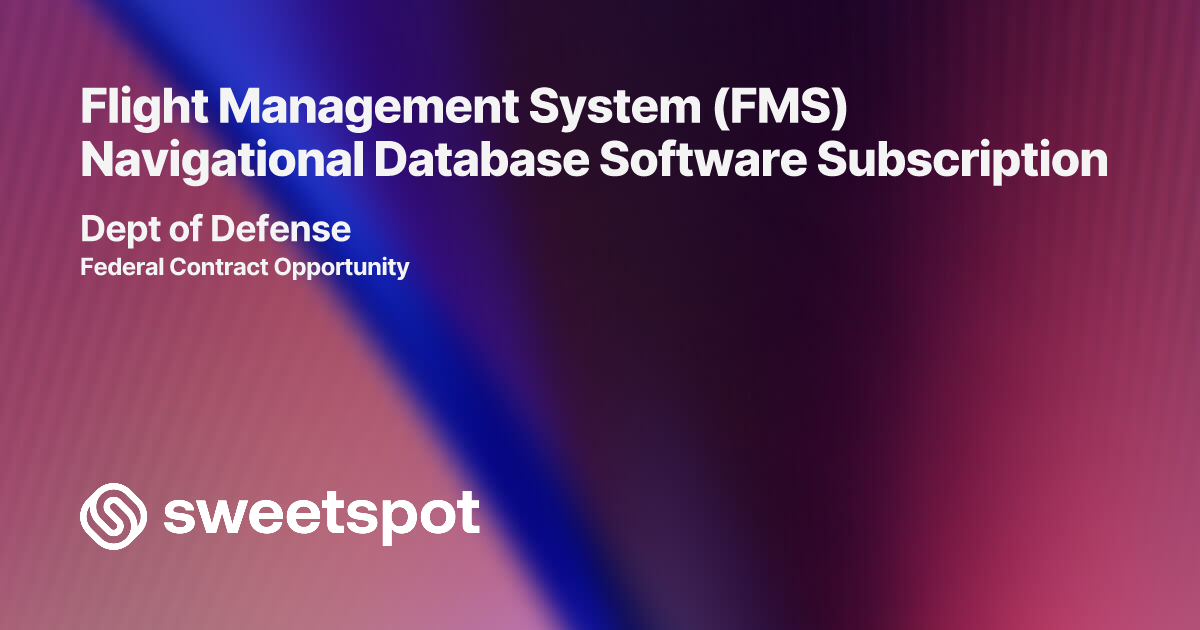Flight Management System (FMS) Navigational Database Software Subscription