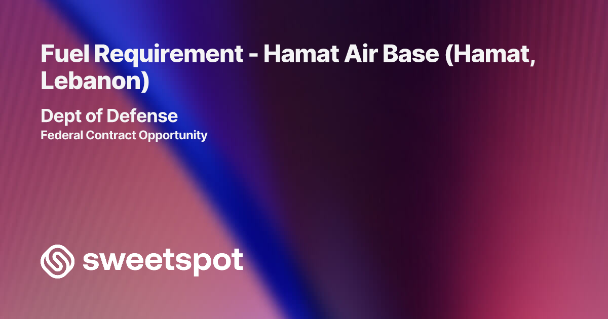 Fuel Requirement - Hamat Air Base (Hamat, Lebanon)