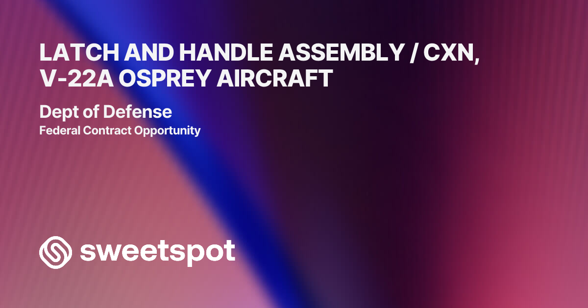 LATCH AND HANDLE ASSEMBLY / CXN, V-22A OSPREY AIRCRAFT
