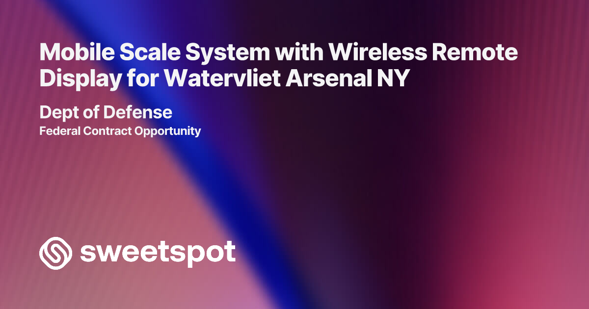 Mobile Scale System with Wireless Remote Display for Watervliet Arsenal NY