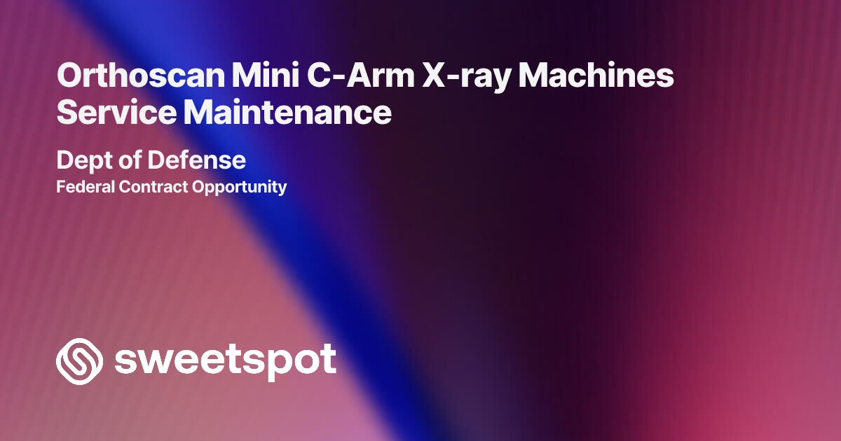 Orthoscan Mini C-Arm X-ray Machines Service Maintenance