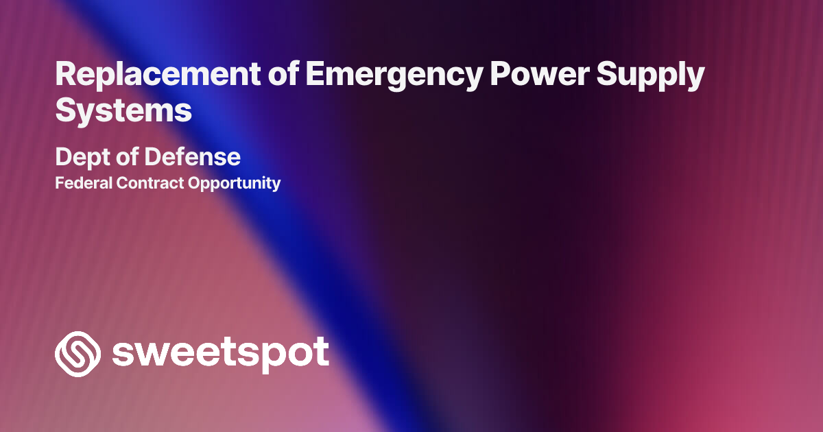 Replacement of Emergency Power Supply Systems