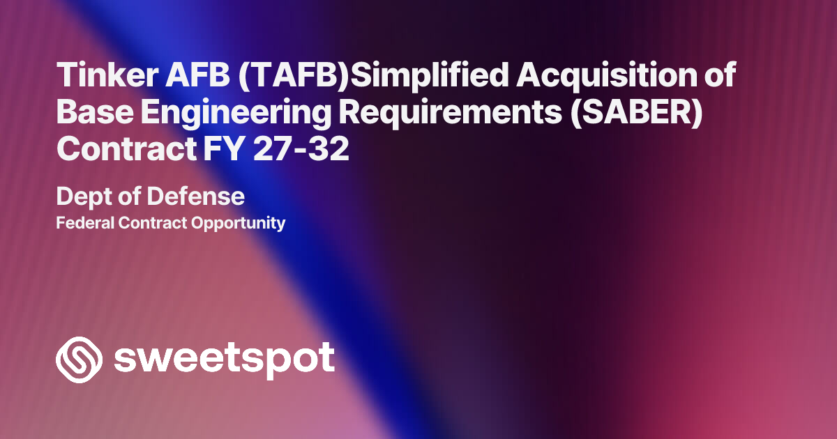 Tinker AFB (TAFB)Simplified Acquisition of Base Engineering ...
