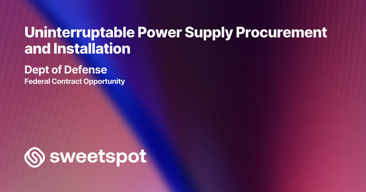 Uninterruptable Power Supply Procurement and Installation