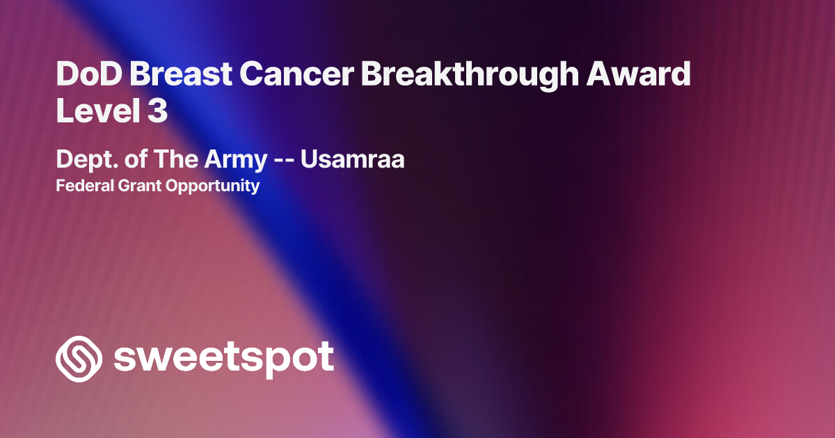DoD Breast Cancer Breakthrough Award Level 3