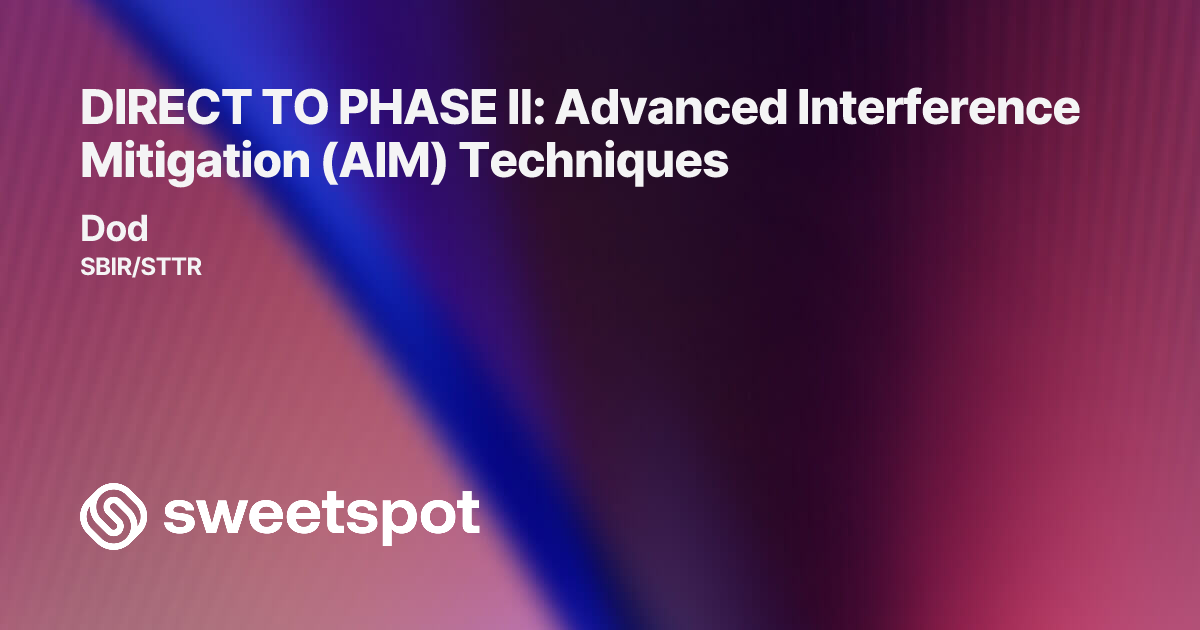 DIRECT TO PHASE II: Advanced Interference Mitigation (AIM) Techniques