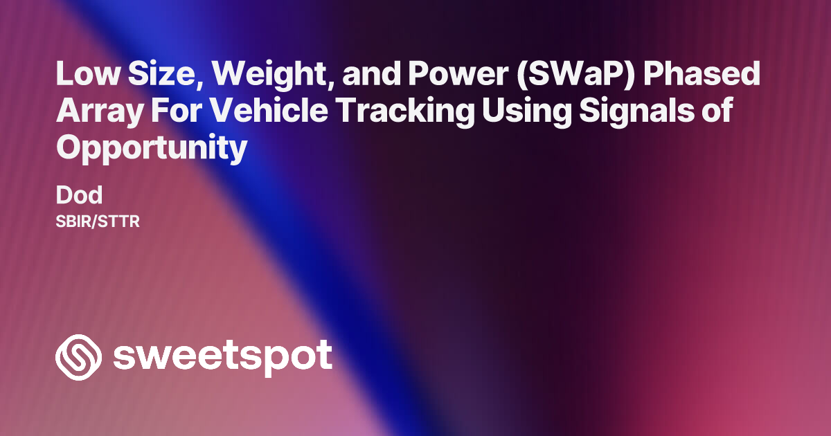 Low Size, Weight, and Power (SWaP) Phased Array For Vehicle Tracking Using Signals of Opportunity