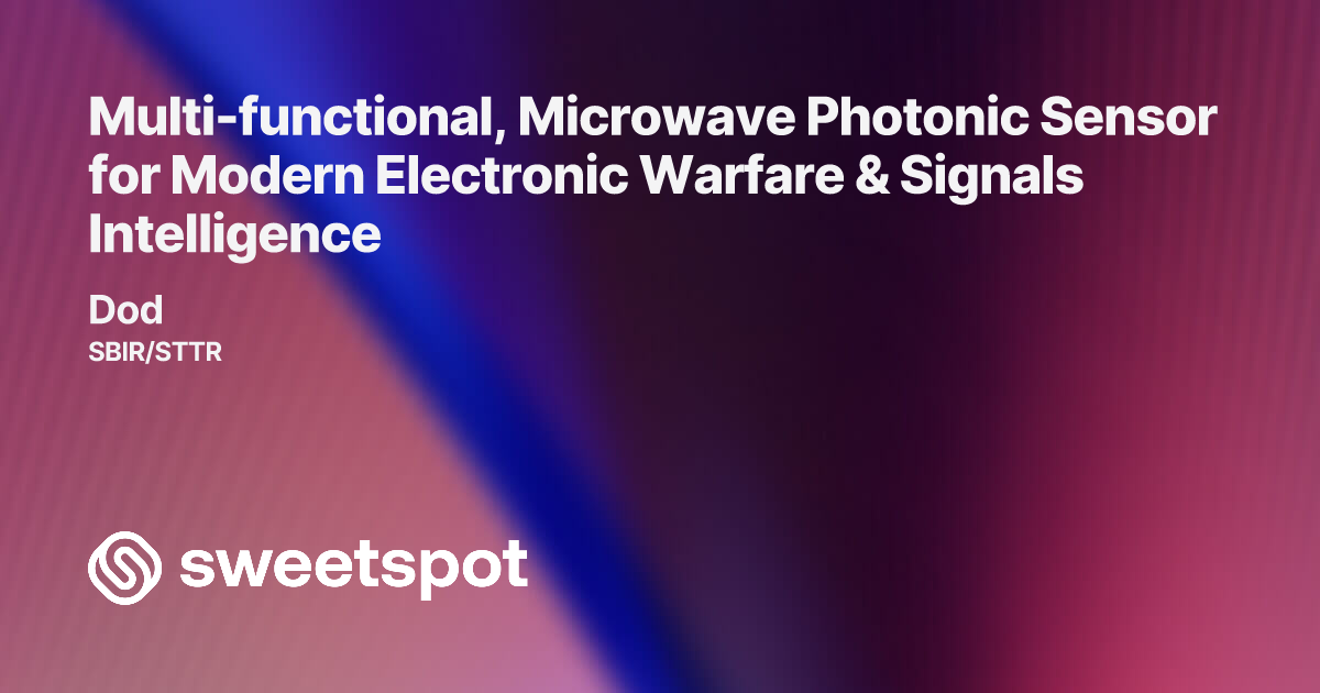 Multi-functional, Microwave Photonic Sensor for Modern Electronic ...