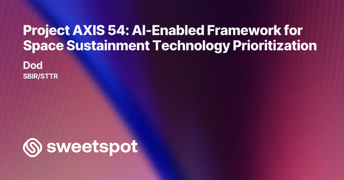 Project AXIS 54: AI-Enabled Framework for Space Sustainment Technology Prioritization