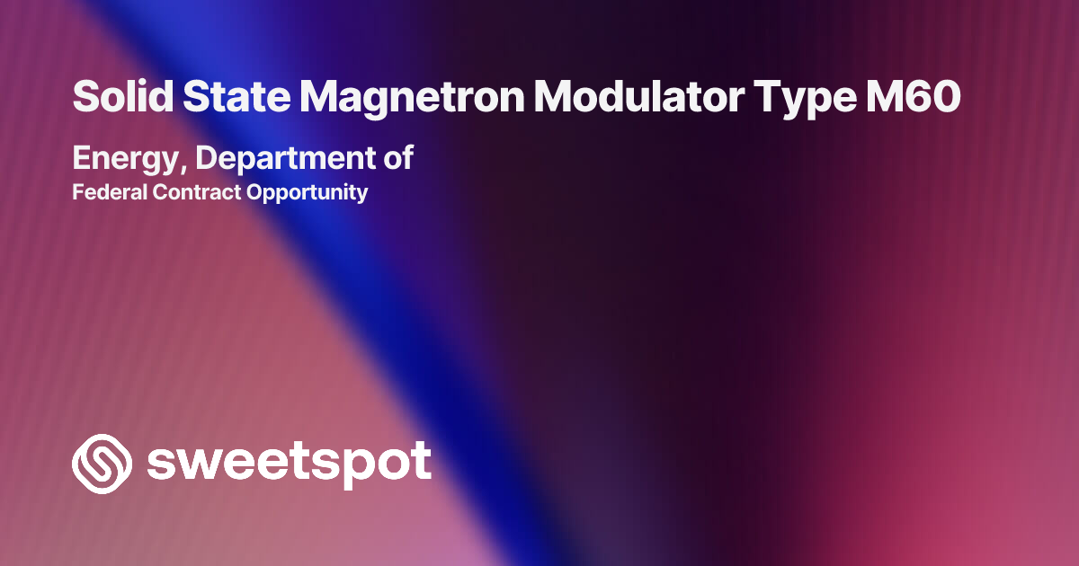 Solid State Magnetron Modulator Type M60