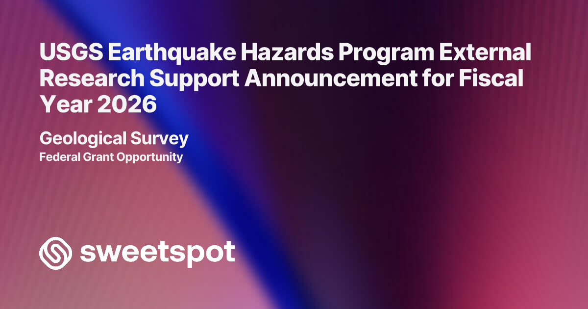 USGS Earthquake Hazards Program External Research Support Announcement ...
