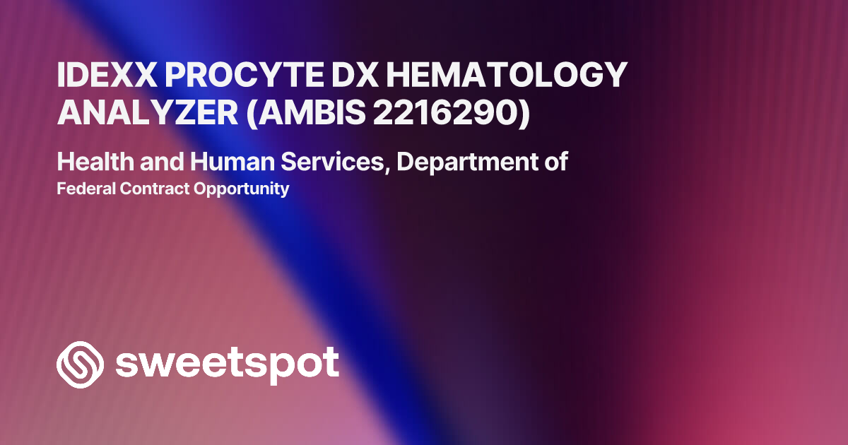 IDEXX PROCYTE DX HEMATOLOGY ANALYZER (AMBIS 2216290)