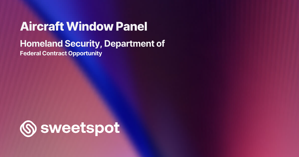 Aircraft Window Panel