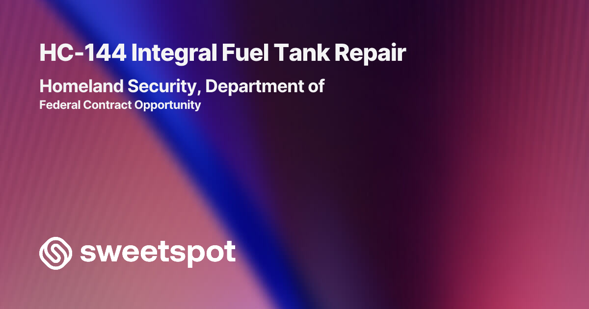 HC-144 Integral Fuel Tank Repair