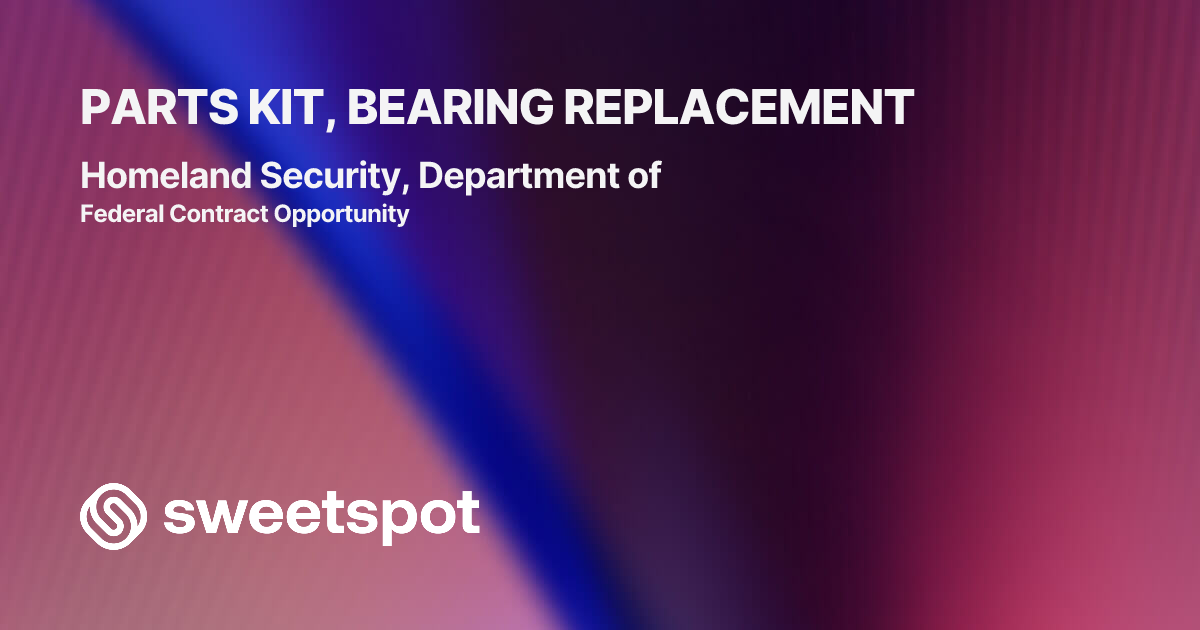 PARTS KIT, BEARING REPLACEMENT