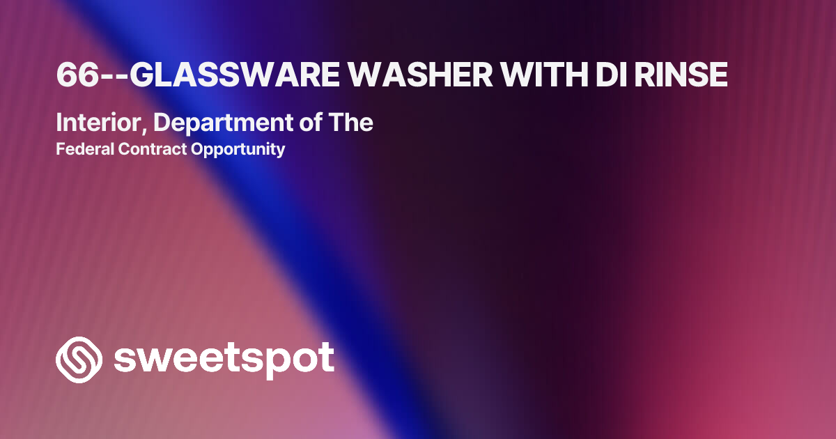 66--GLASSWARE WASHER WITH DI RINSE