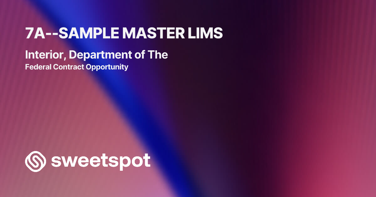 7A--SAMPLE MASTER LIMS