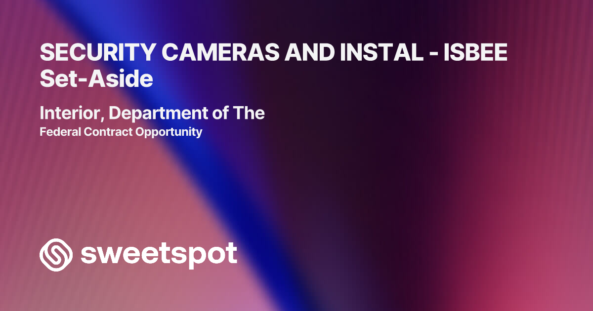 SECURITY CAMERAS AND INSTAL - ISBEE Set-Aside