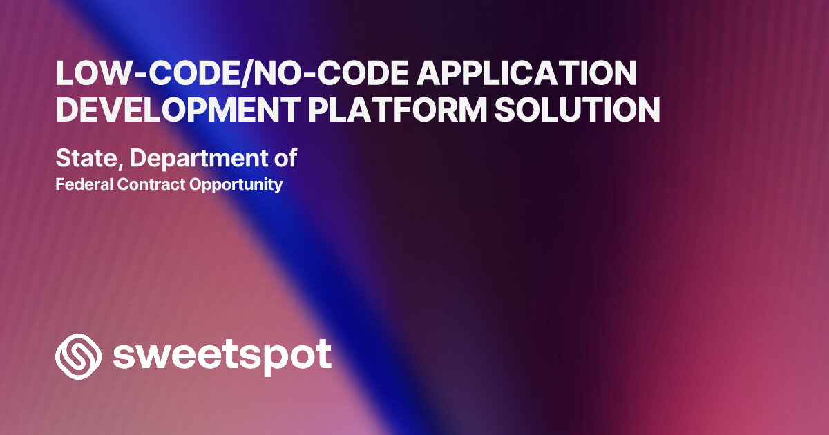 LOW-CODE/NO-CODE APPLICATION DEVELOPMENT PLATFORM SOLUTION