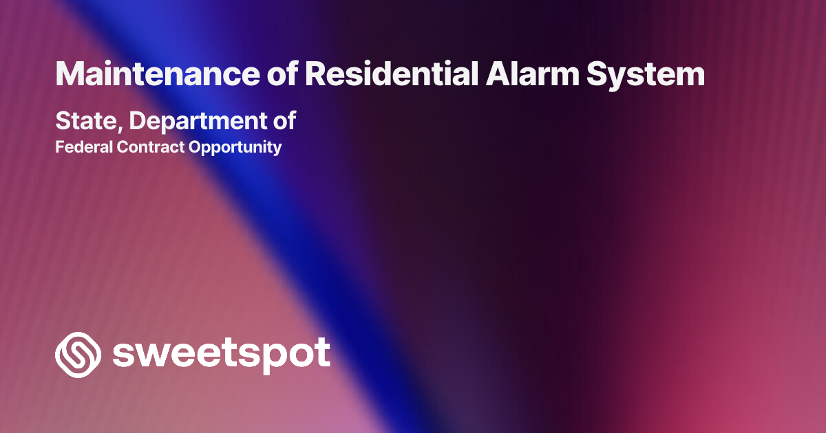 Maintenance of Residential Alarm System