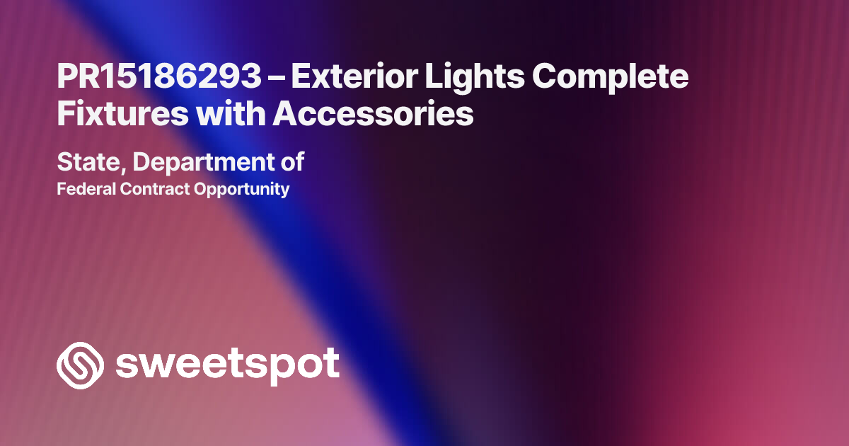 PR15186293 – Exterior Lights Complete Fixtures with Accessories