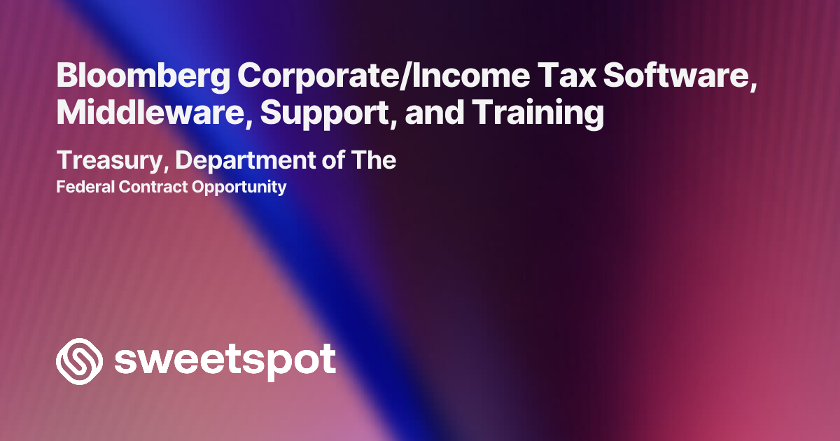Bloomberg Corporate/Income Tax Software, Middleware, Support, and Training