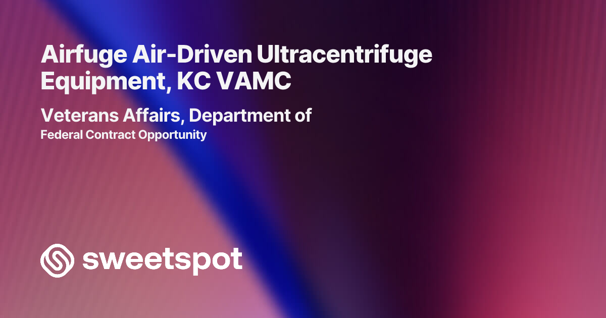 Airfuge Air-Driven Ultracentrifuge Equipment, KC VAMC