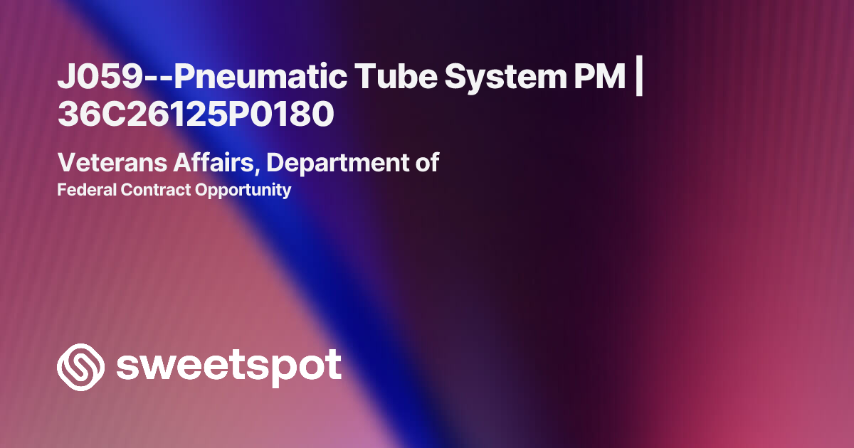 J059--Pneumatic Tube System PM | 36C26125P0180